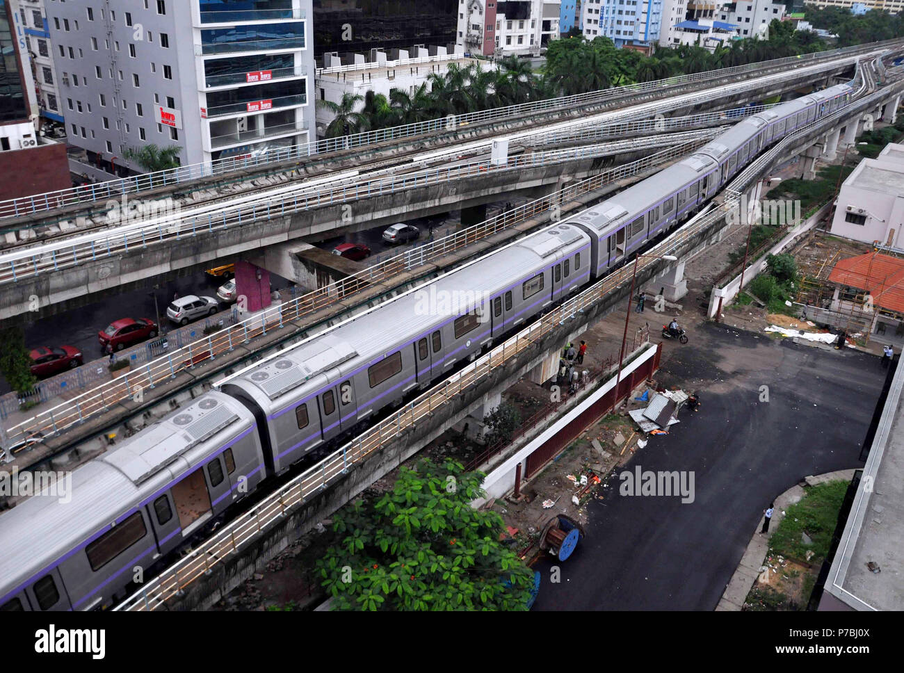 Kolkata, India. 04th July, 2018. Kolkata Metro train rake run for the ...