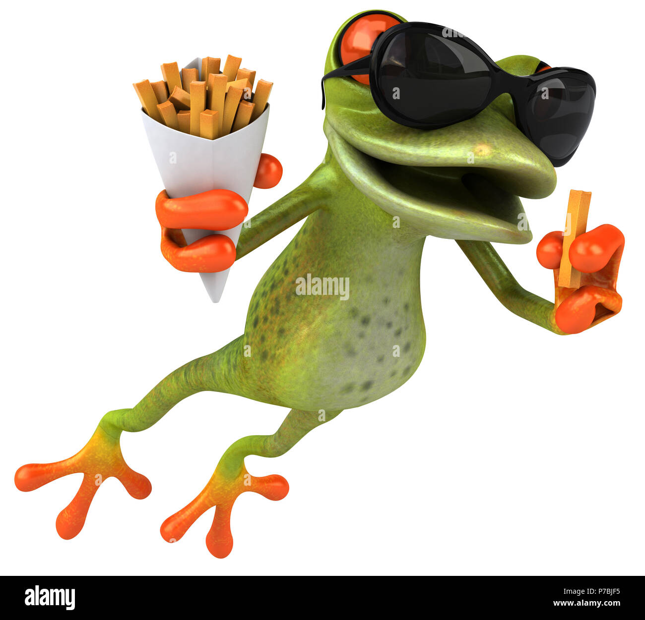 Fun frog - 3D Illustration Stock Photo - Alamy