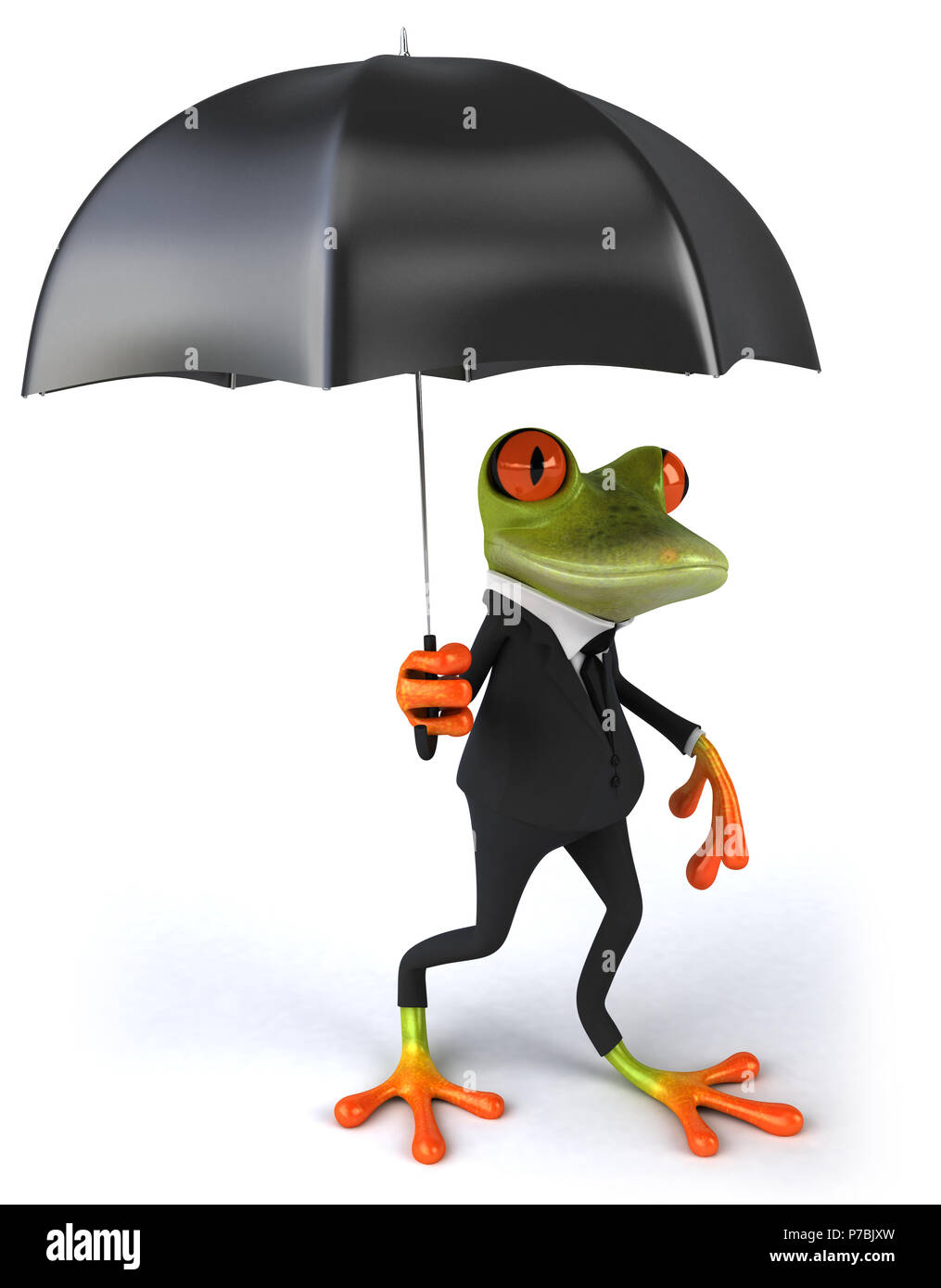 Fun frog - 3D Illustration Stock Photo - Alamy