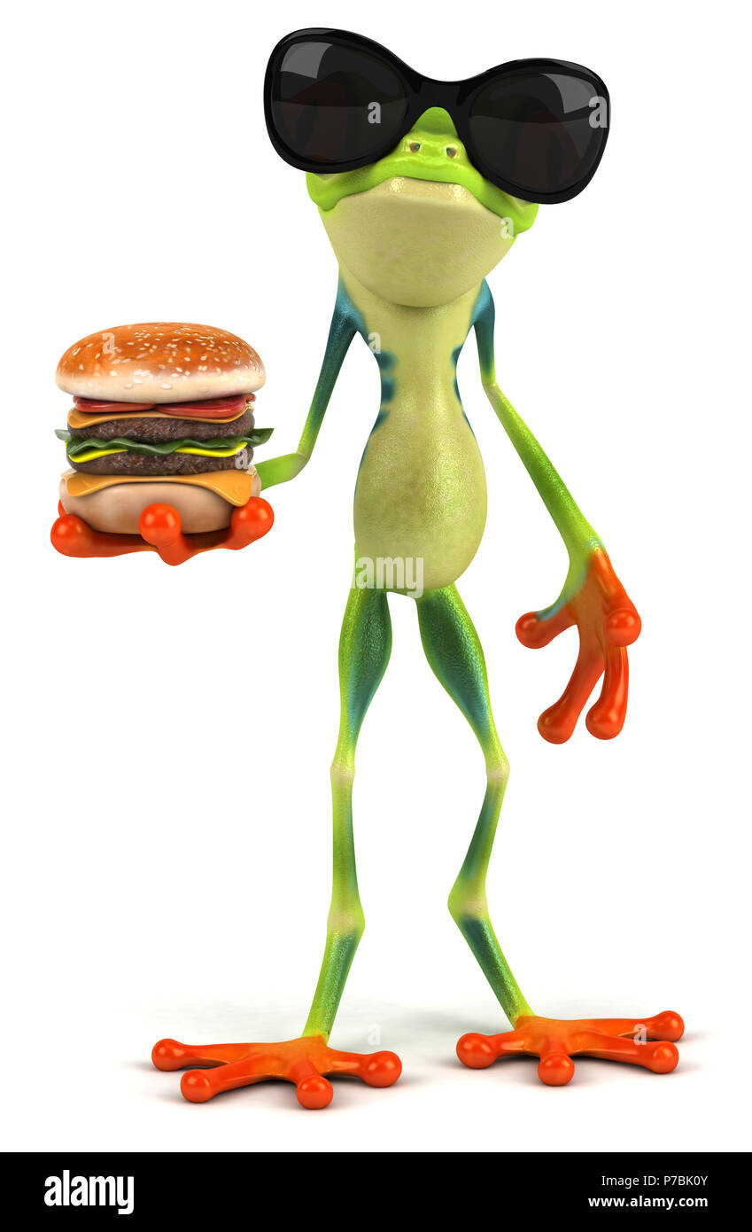 Fun frog - 3D Illustration Stock Photo - Alamy