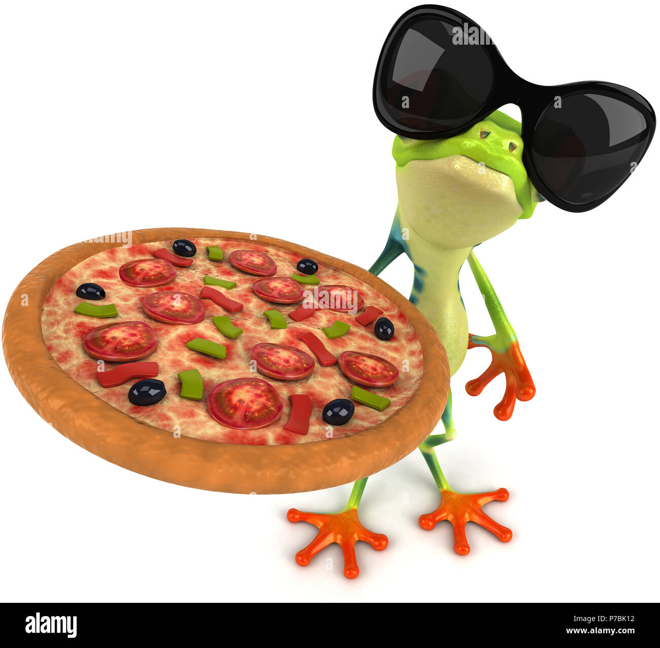 Fun frog - 3D Illustration Stock Photo - Alamy