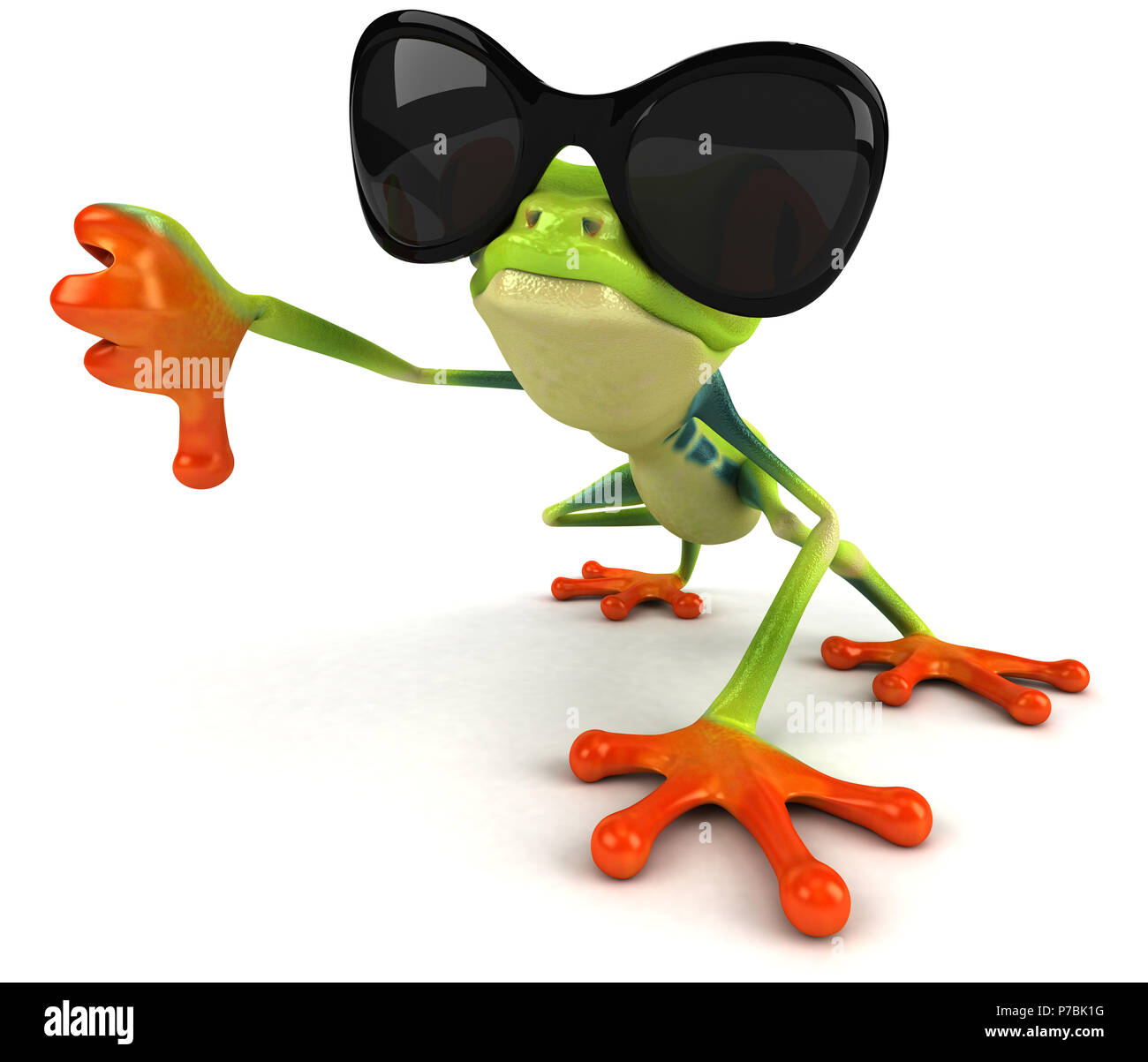 Fun frog - 3D Illustration Stock Photo - Alamy