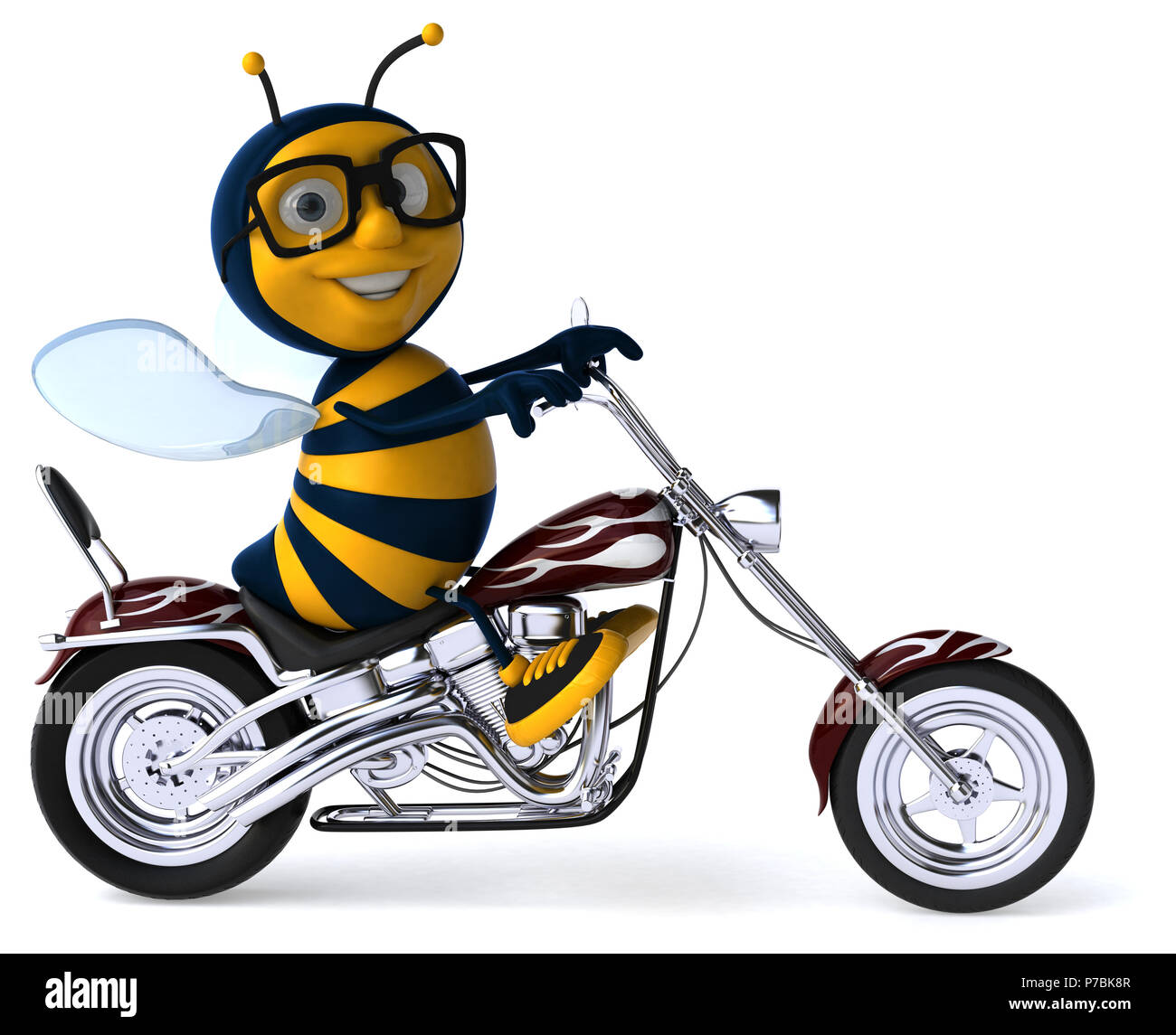 Fun bee - 3D Illustration Stock Photo - Alamy