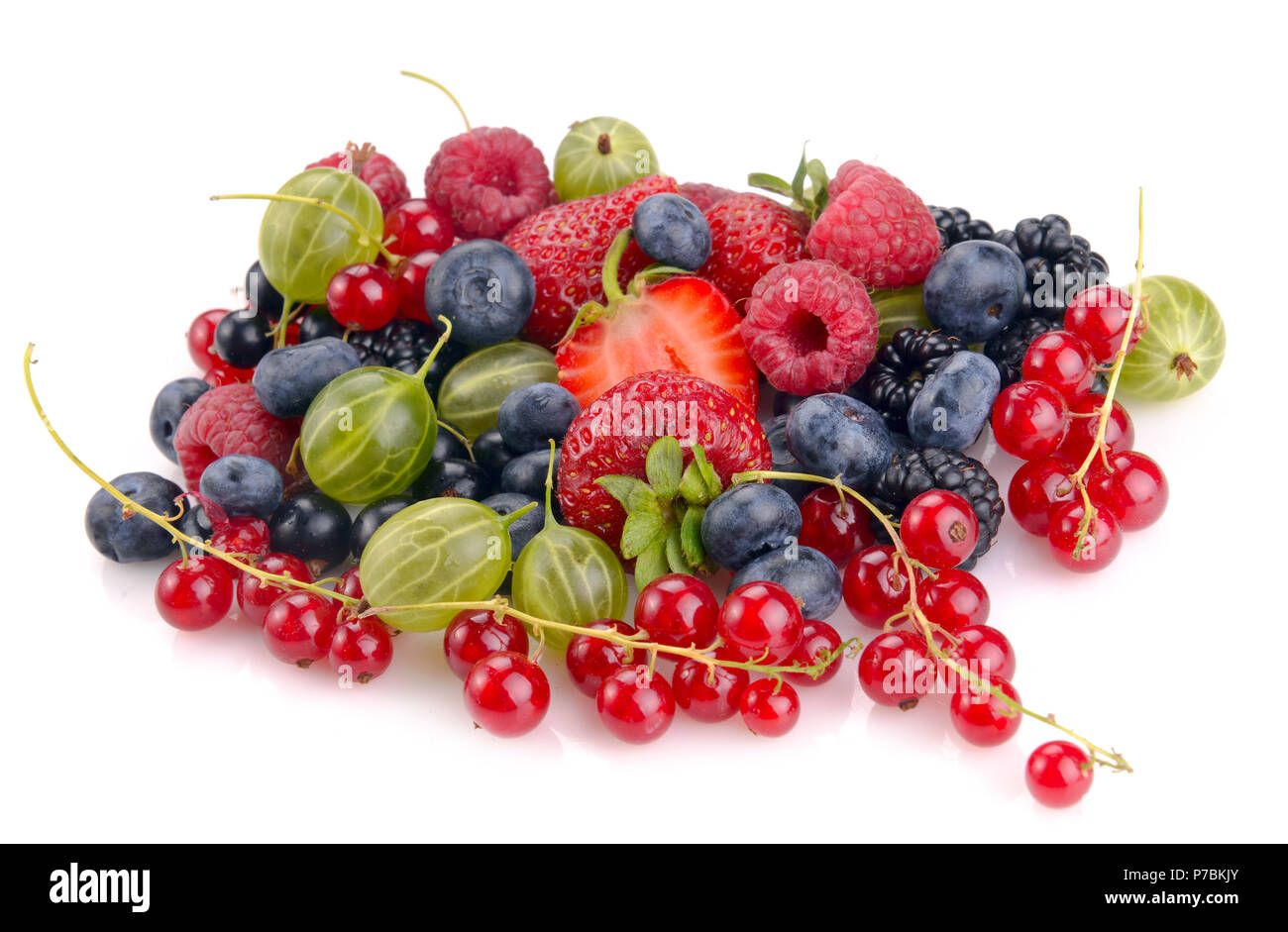 set of berries on a white background Stock Photo - Alamy