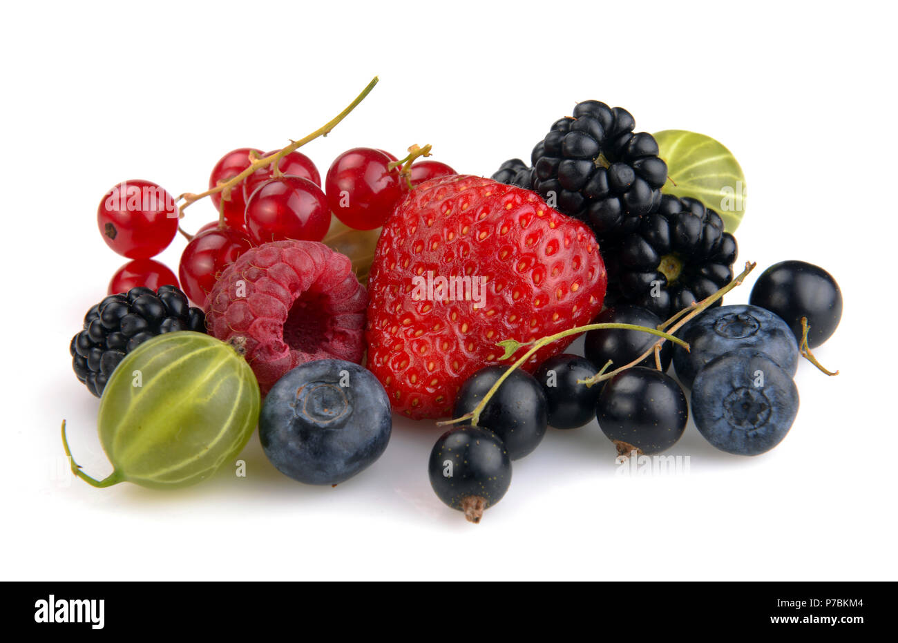 set of berries on a white background Stock Photo - Alamy