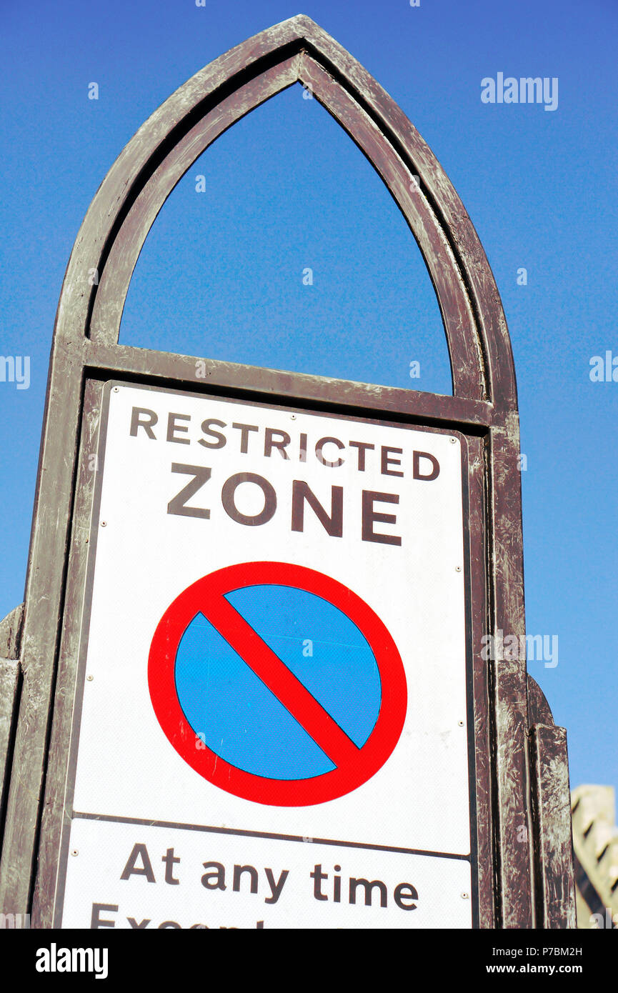 A restricted parking sign in Bury St Edmunds, UK Stock Photo - Alamy
