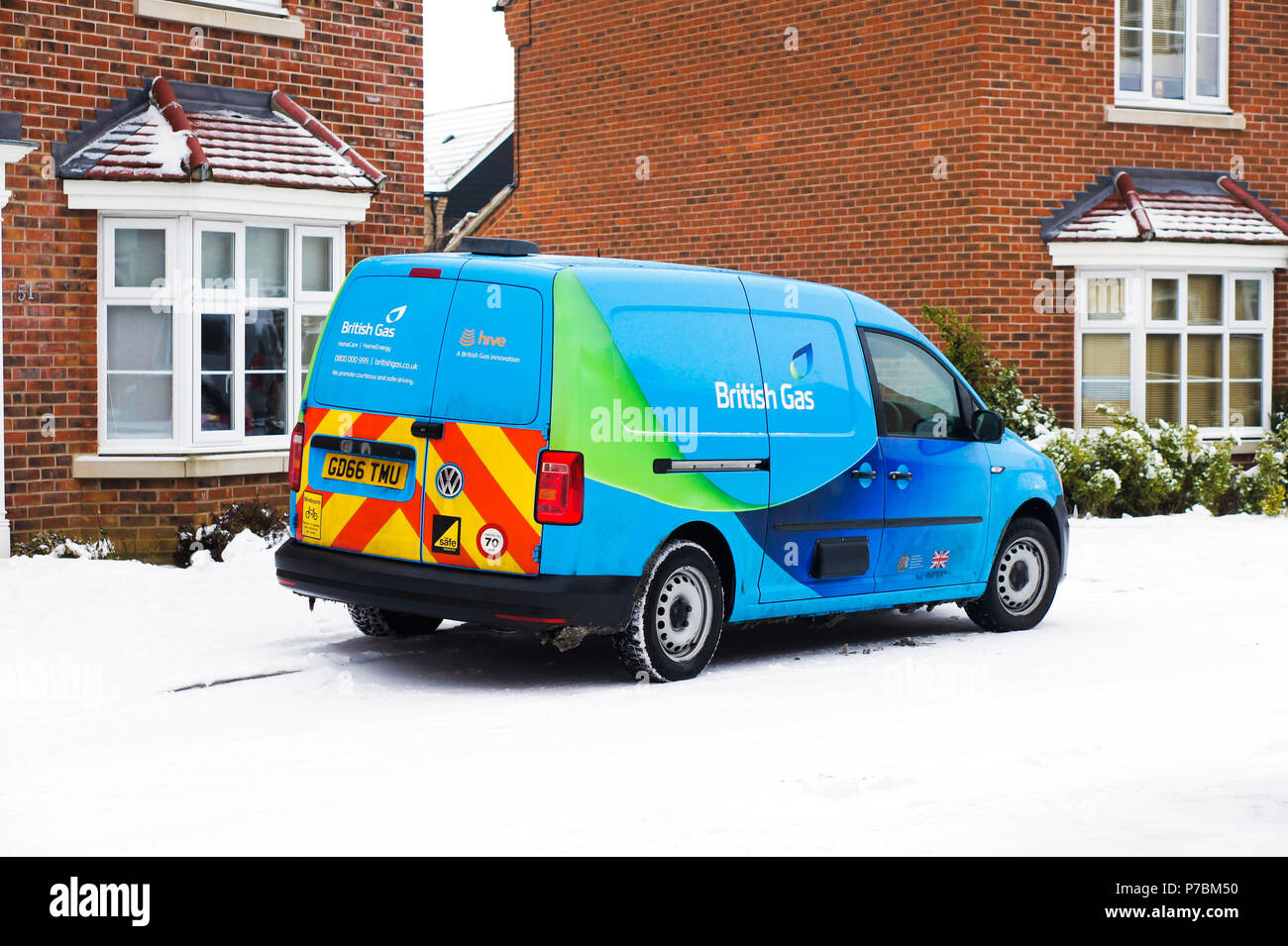 Bury St Edmunds, UK - March 1 2018: A british gas repair van outside a ...