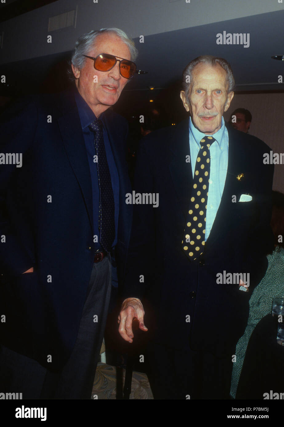 WEST HOLLYWOOD, CA - JANUARY 21: (L-R) Actors Gregory Peck and Vincent ...