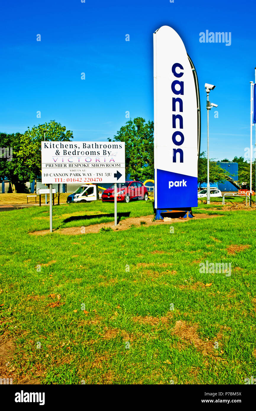 Cannon Park industrial estate sign, Middlesbrough, Cleveland, England ...