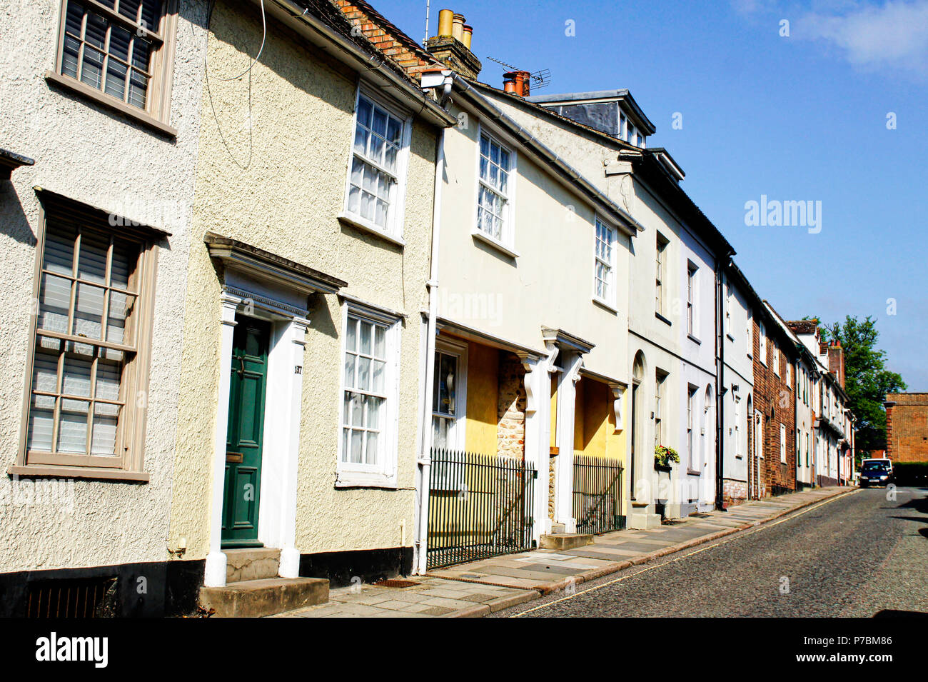 Tudor and georgian town houses in Bury St Edmunds, UK Stock Photo - Alamy