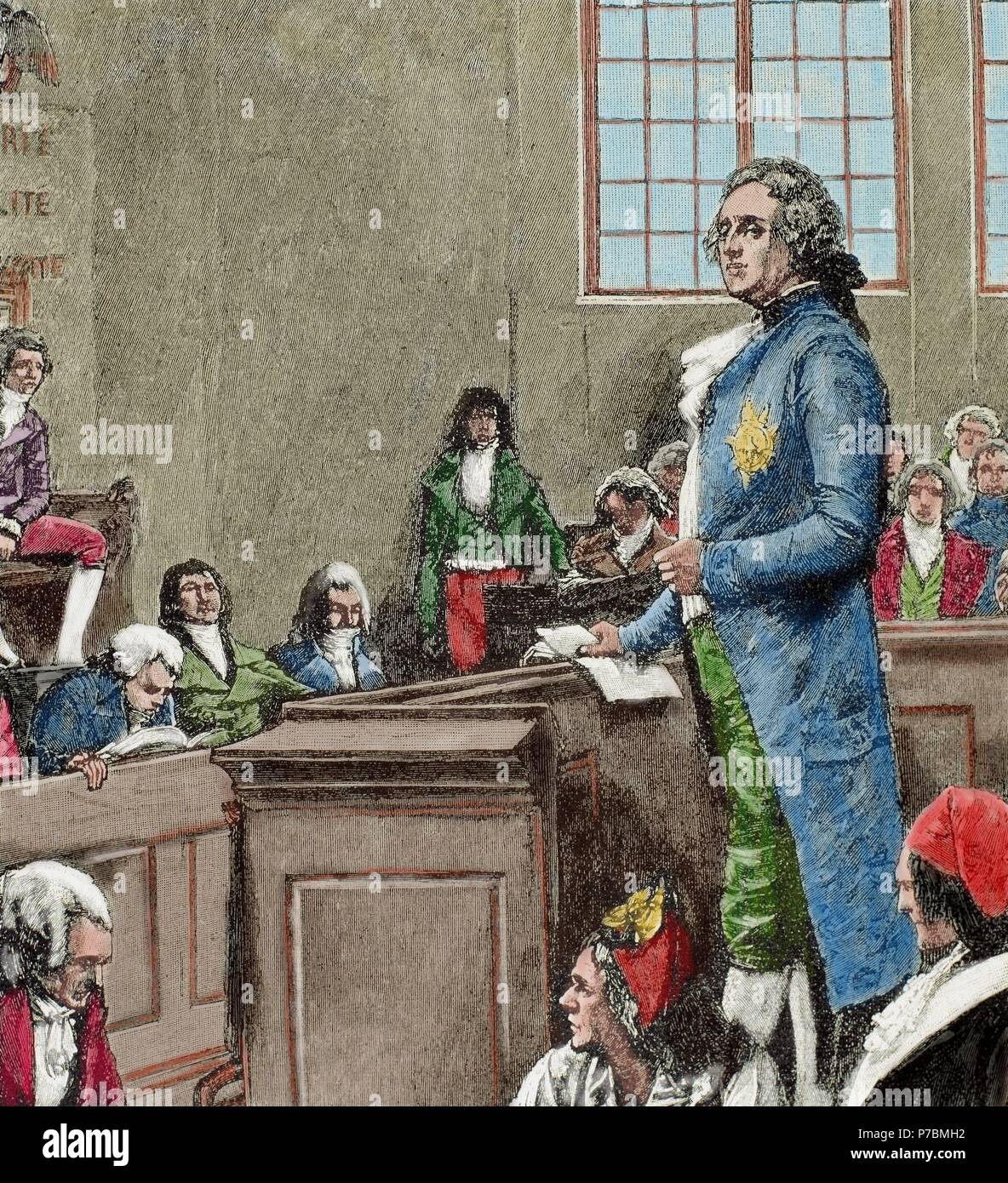 French Revolution (1789-1799). The convention. Judgment of Louis XVI of ...