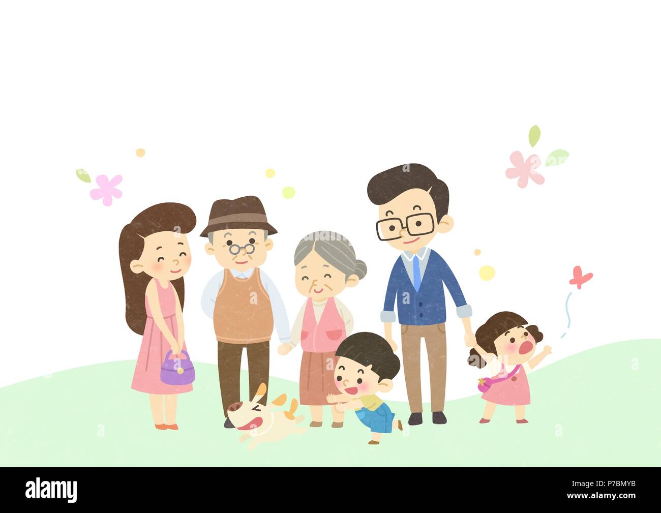 Vector - Enjoy spring season with happy family illustration 003 Stock ...