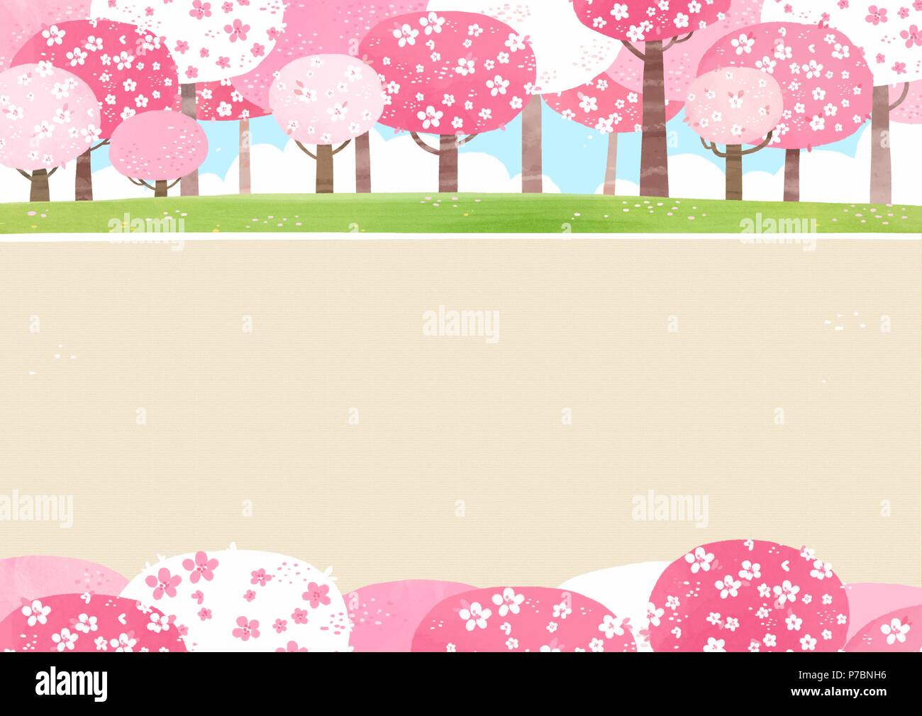 Vector - beautiful spring season landscape painting 011 Stock Vector ...