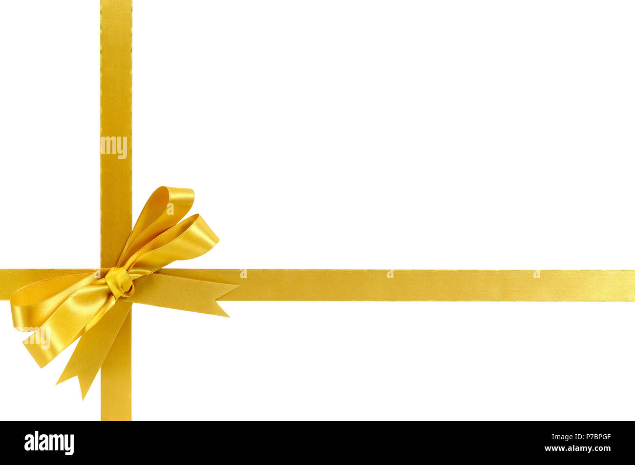 Gold bow gift ribbon Stock Photo - Alamy