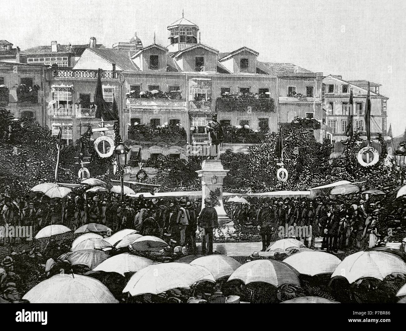 Inauguration of the commemorative monument of Mendez Nunez (1824-1869 ...