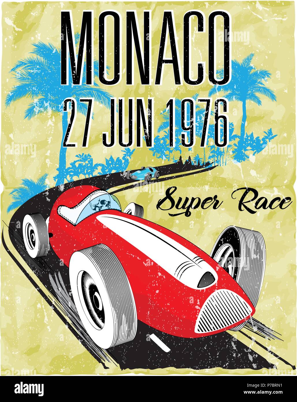 vintage race car for printing.vector old school race poster.retro race ...