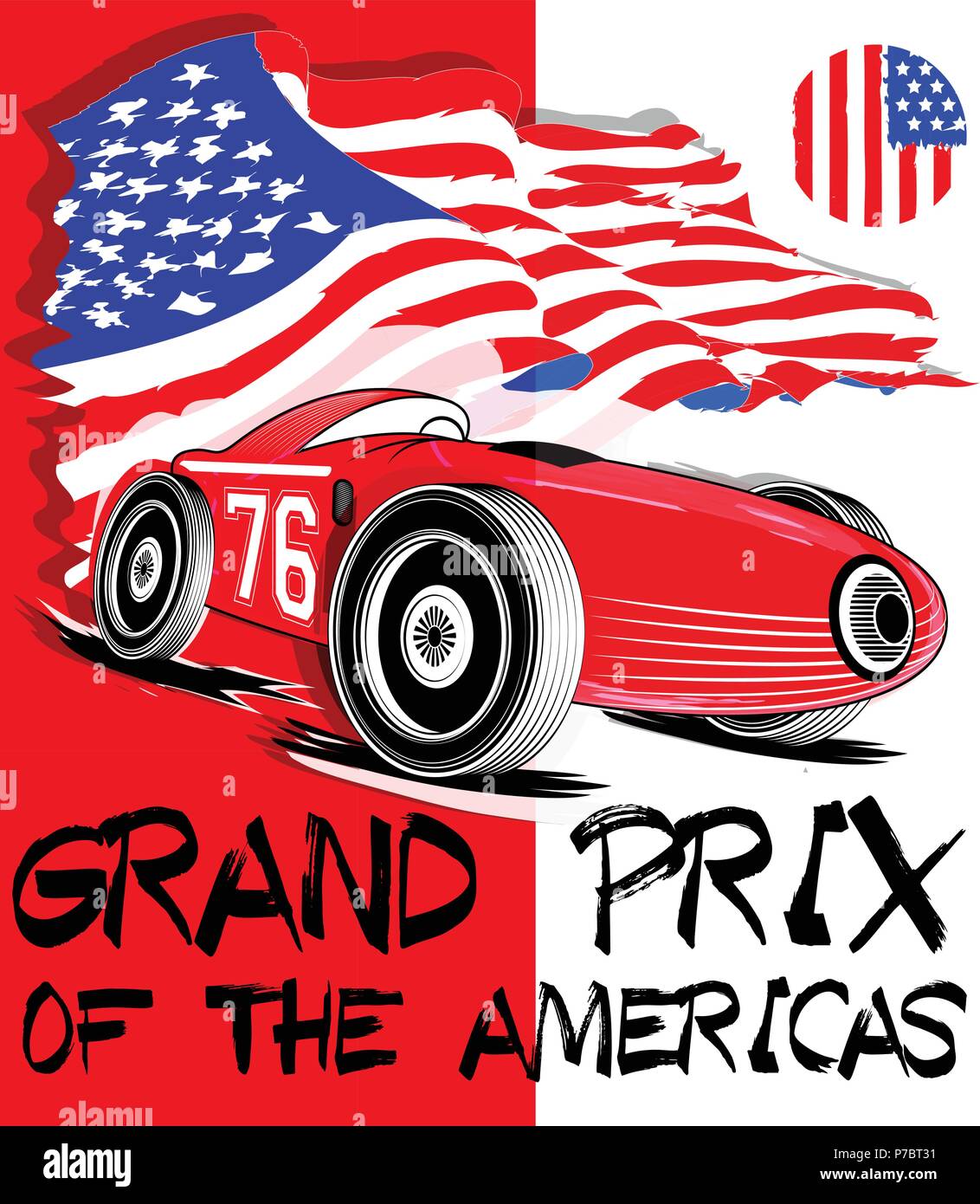 vintage race car for printing.vector old school race poster.retro race ...