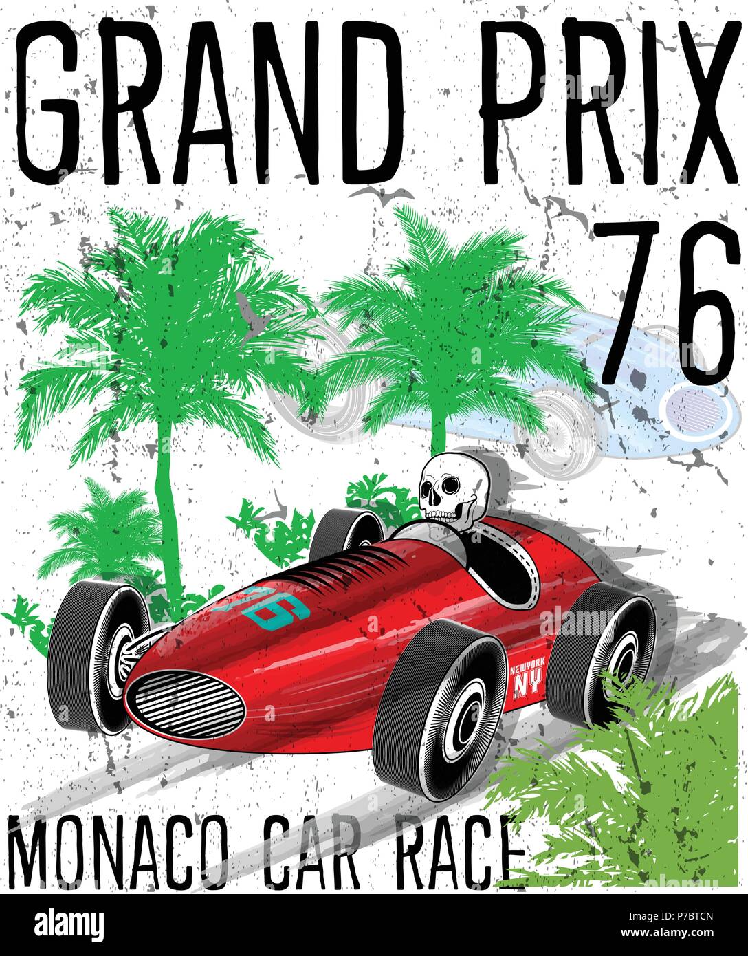 vintage race car for printing.vector old school race poster.retro race ...