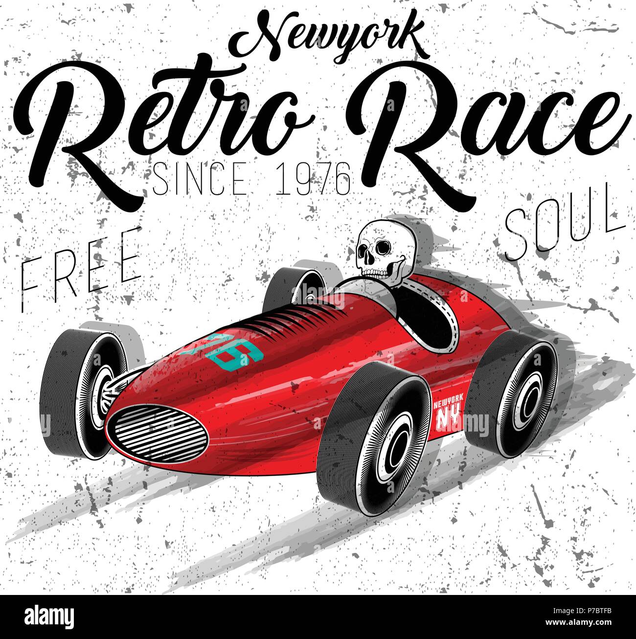 vintage race car for printing.vector old school race poster.retro race ...
