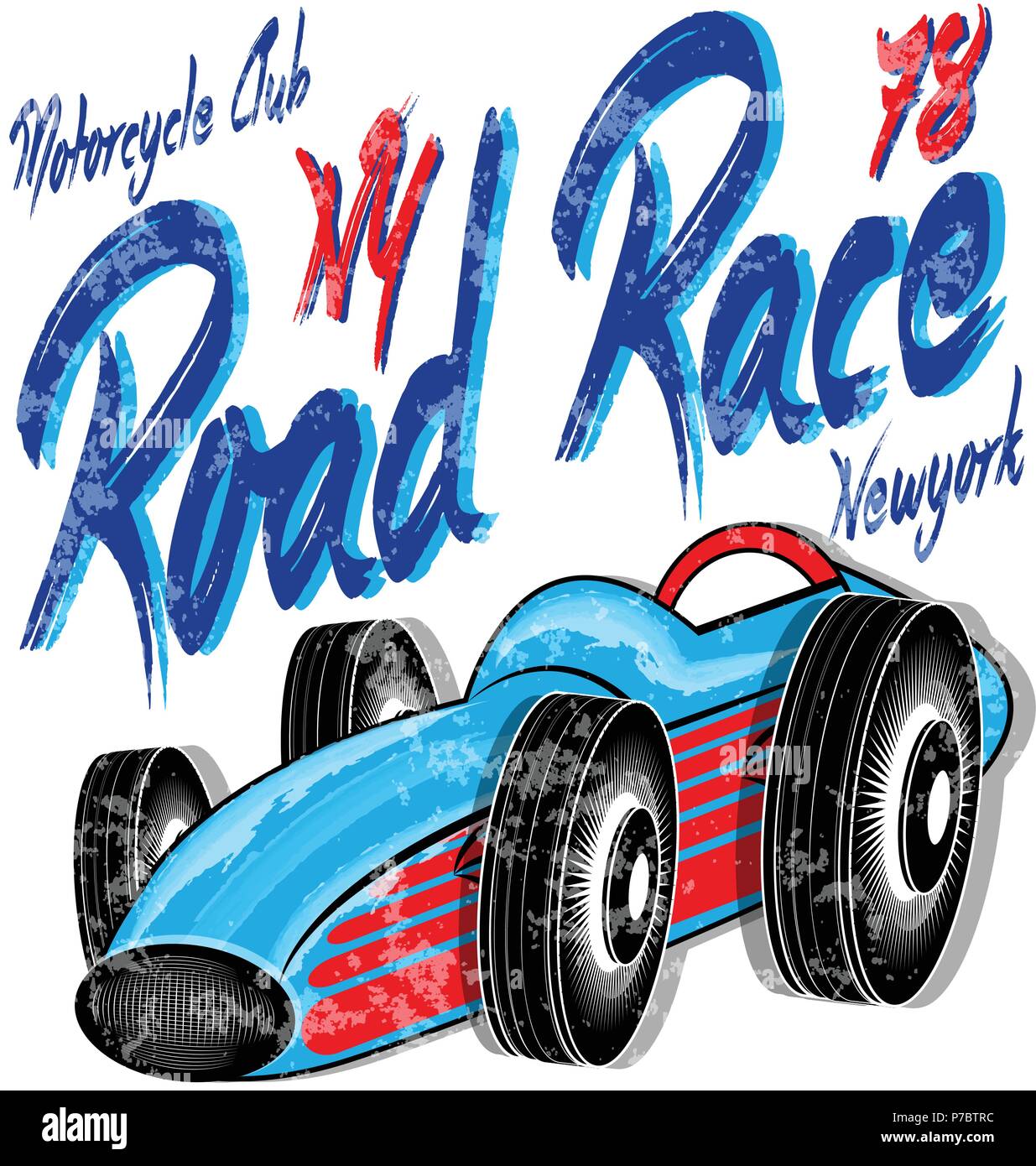 vintage race car for printing.vector old school race poster.retro race ...
