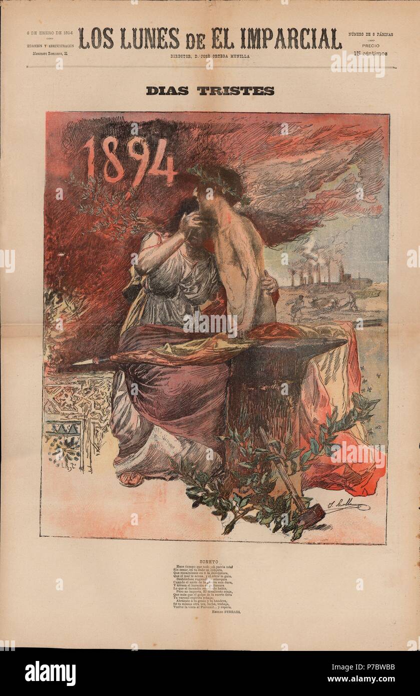 Portada del semanario Los Lunes de El Imparcial. Soneto de Emilio ...