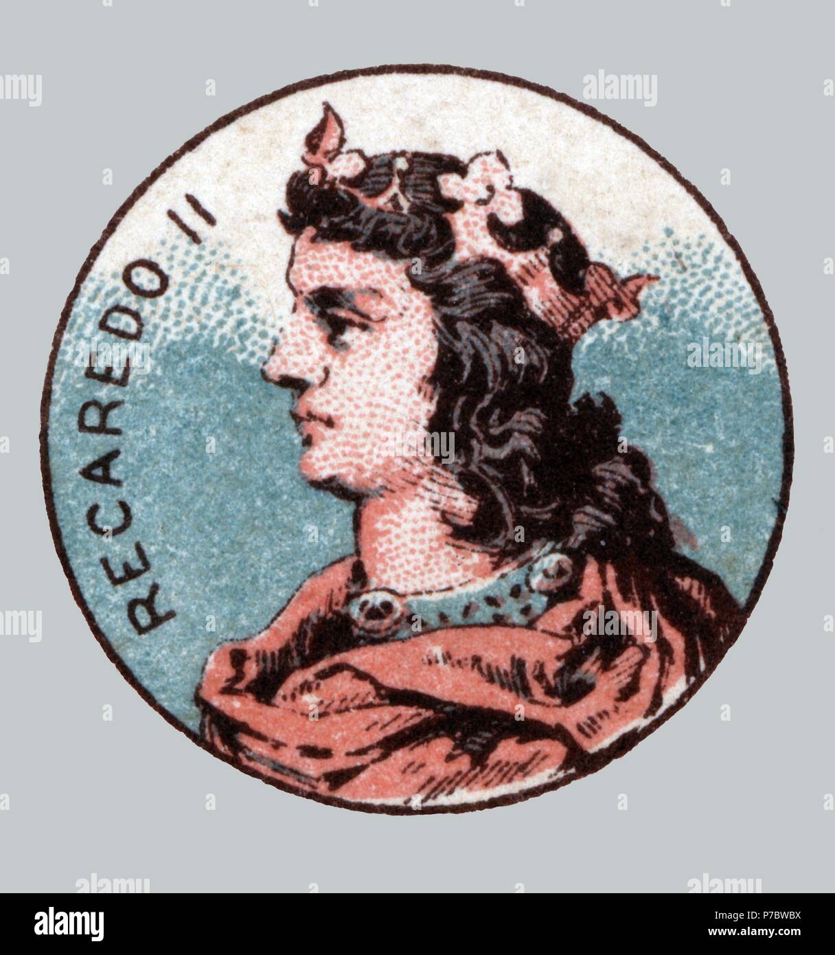 España. Edad media. Recaredo II (?-621), rey de los visigodos durante ...