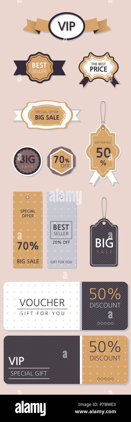 Vector - Set of sale promotion, logo, banner, tag, label element ...