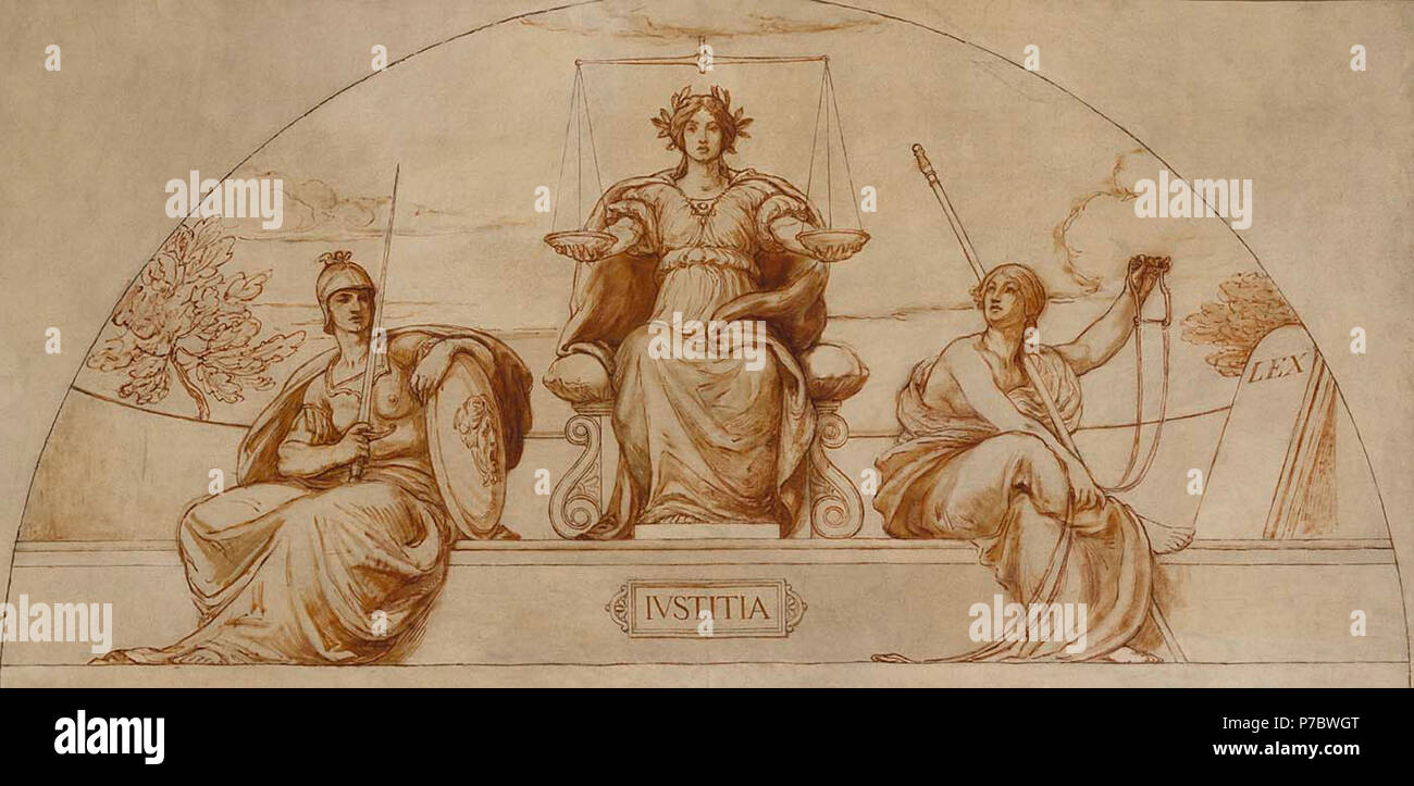 . Cartoon for mural of Minnesota State Capital, 'Institute of Justice ...