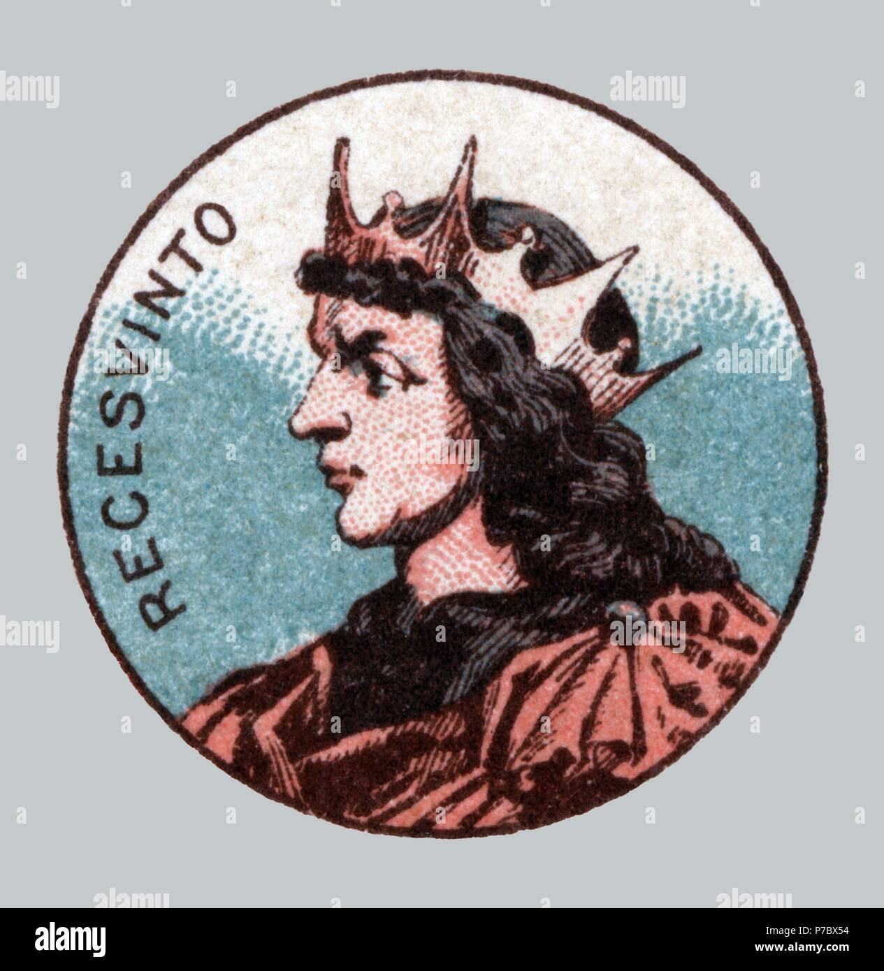 España. Edad media. Recesvinto (?-672), rey de los visigodos del 653 al ...