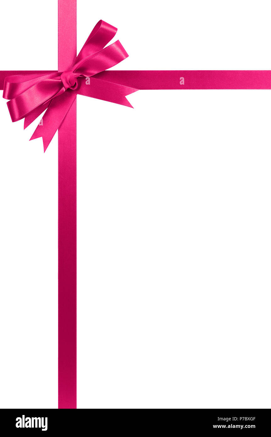 Pink bow gift ribbon long vertical Stock Photo - Alamy