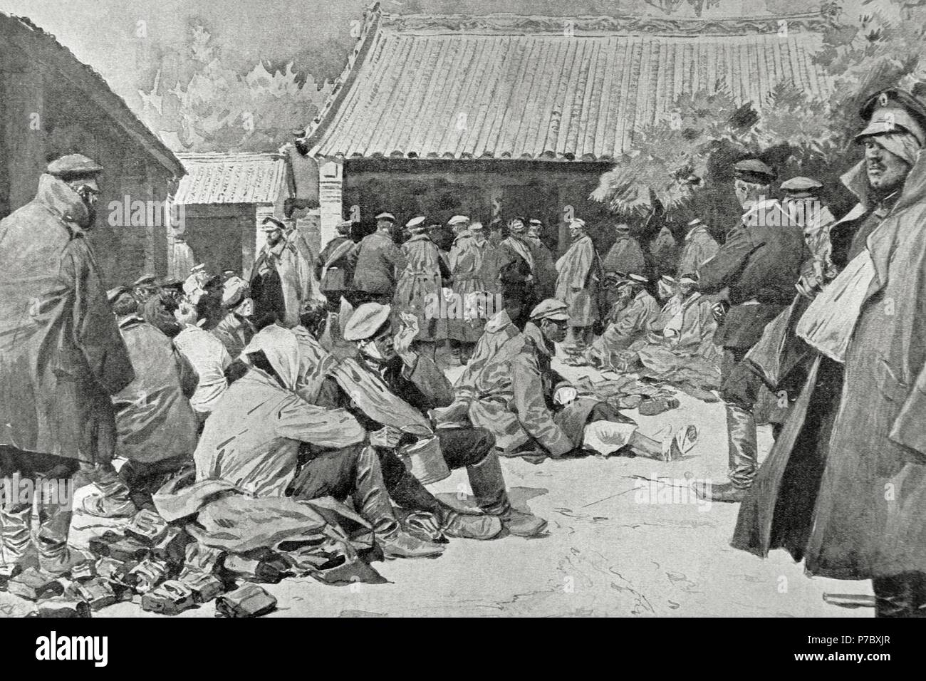 Russo-Japanese War (1904-1905). Russian soldiers wounded and ...