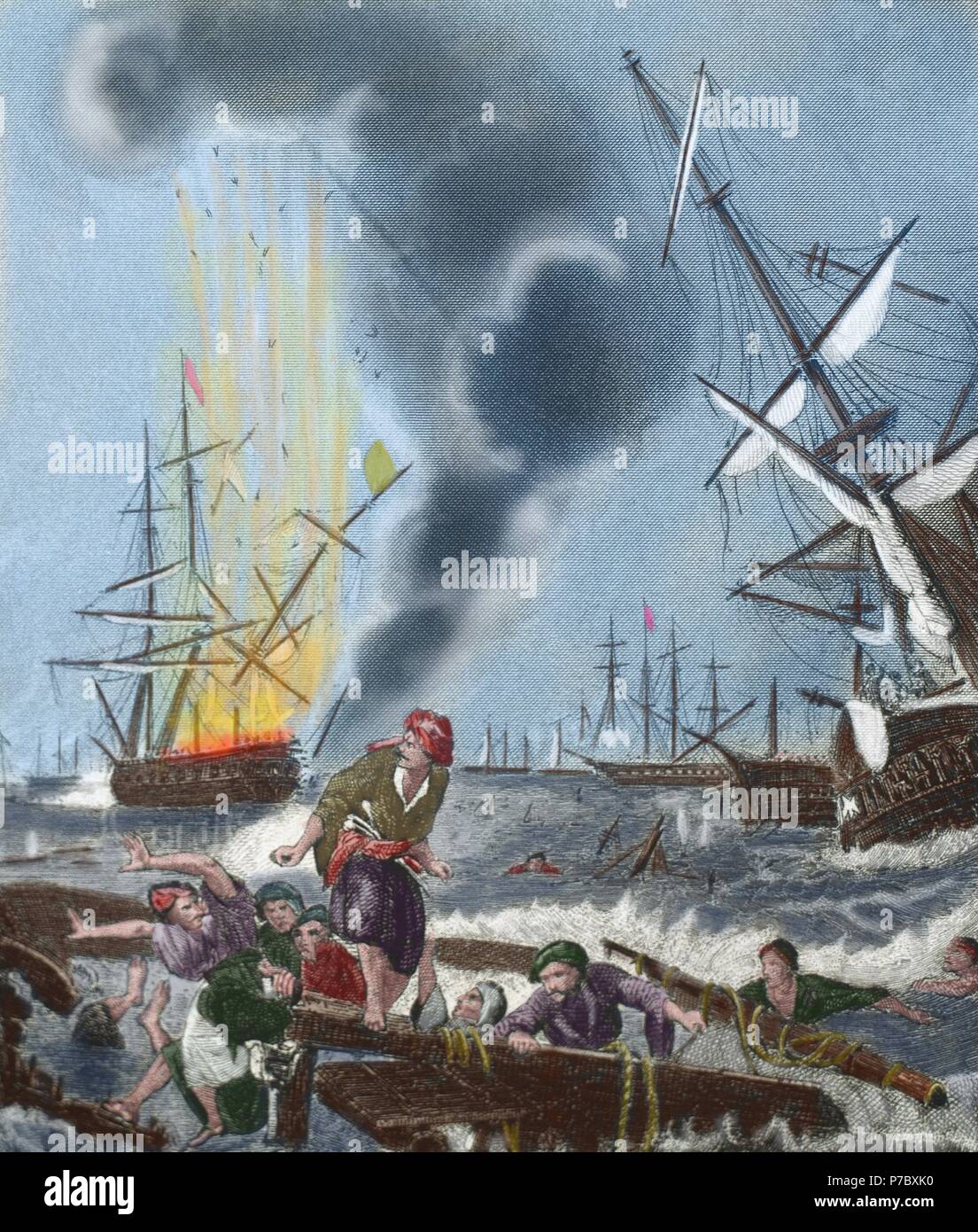 Battle of Navarino. 20 October 1827. Greek War of Independence (1821-32 ...