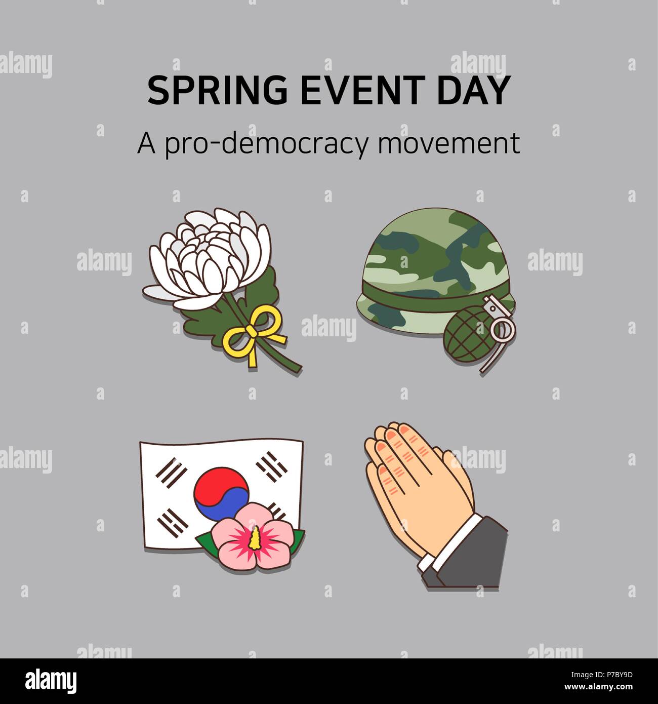 Vector - Spring event day icon set in colorful background 034 Stock ...