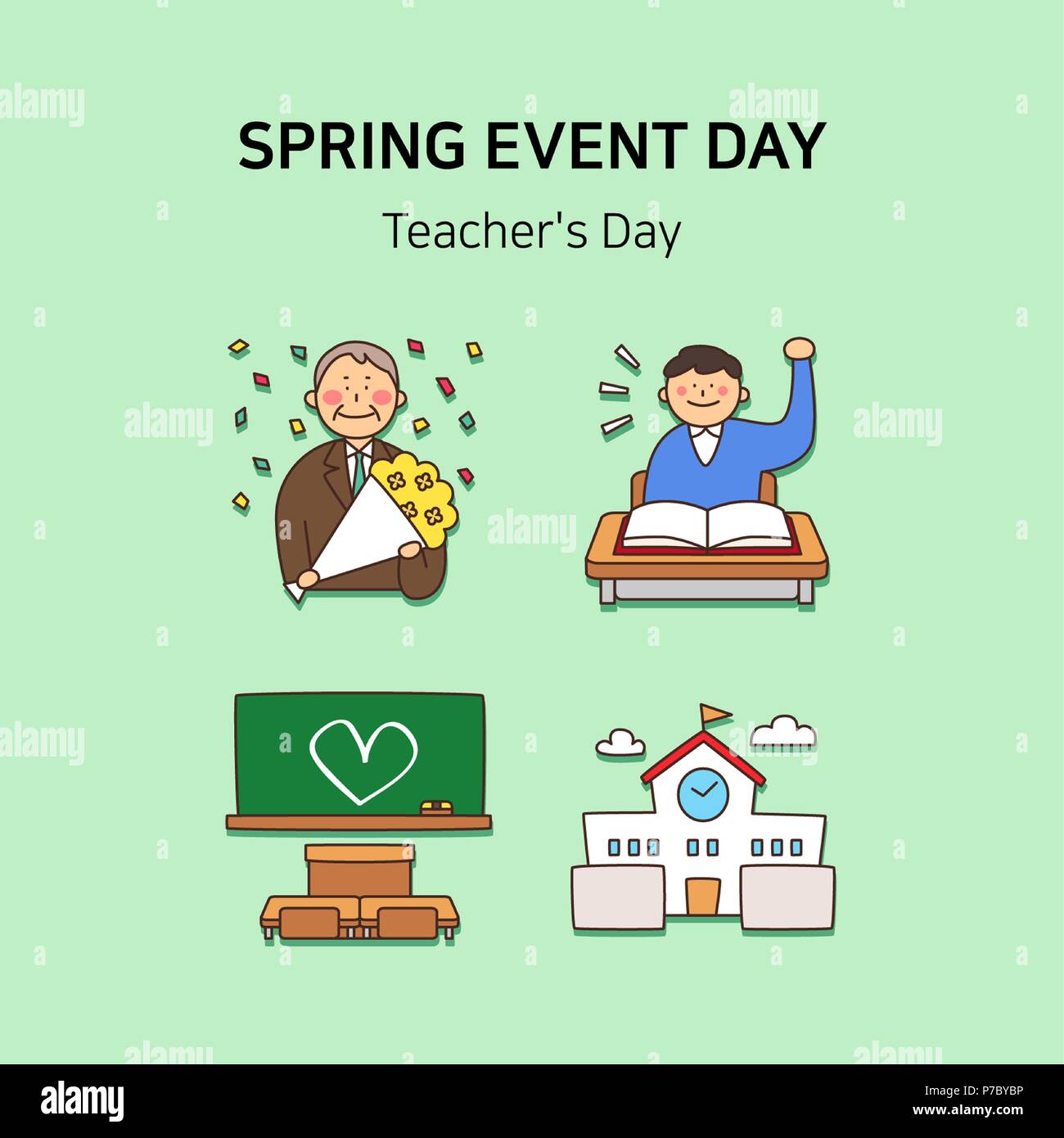 Vector - Spring event day icon set in colorful background 011 Stock ...