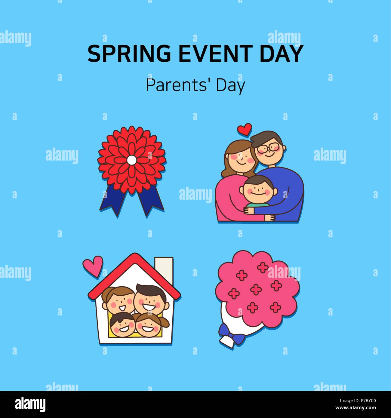 Vector - Spring event day icon set in colorful background 008 Stock ...
