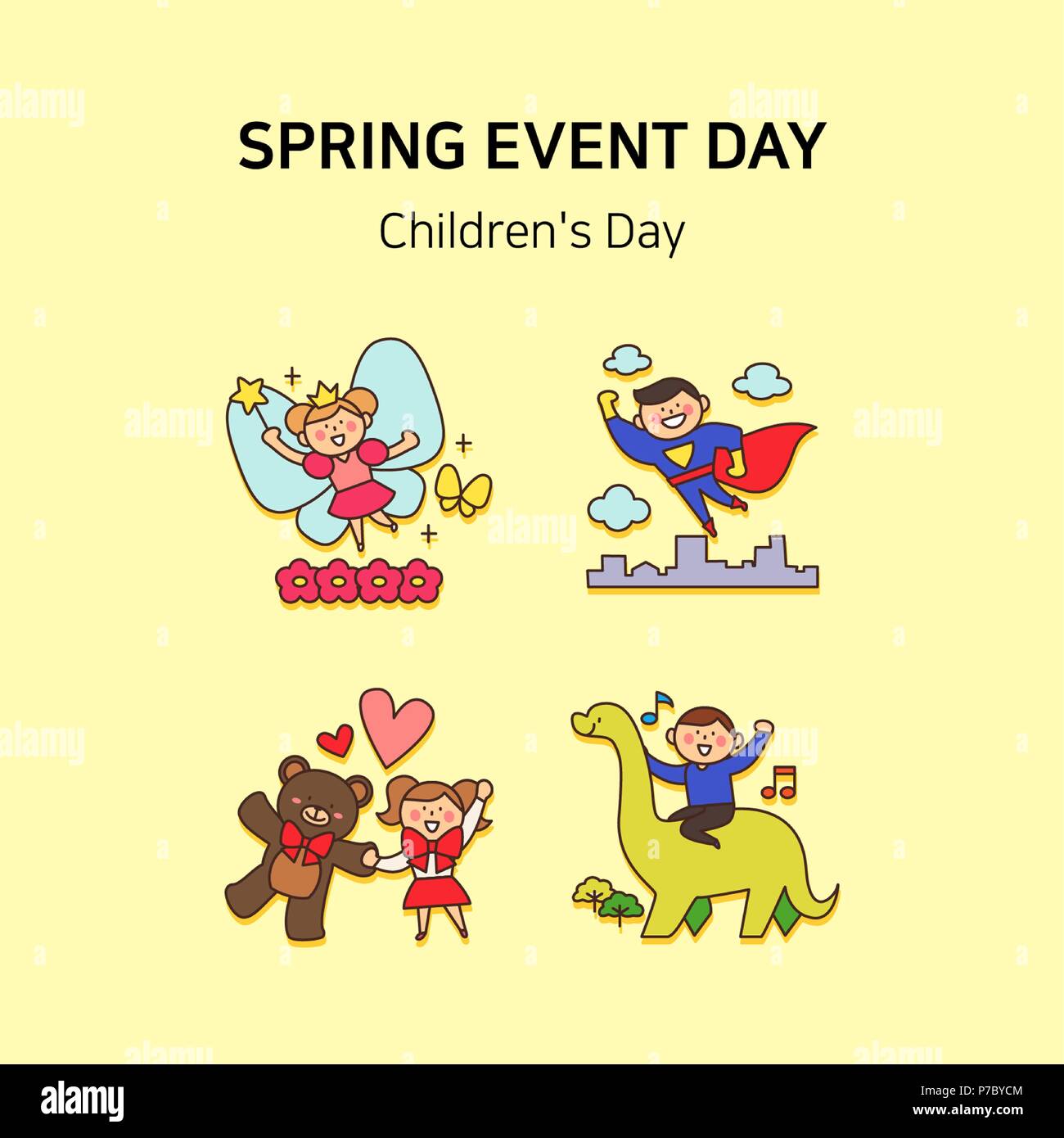 Vector - Spring event day icon set in colorful background 003 Stock ...