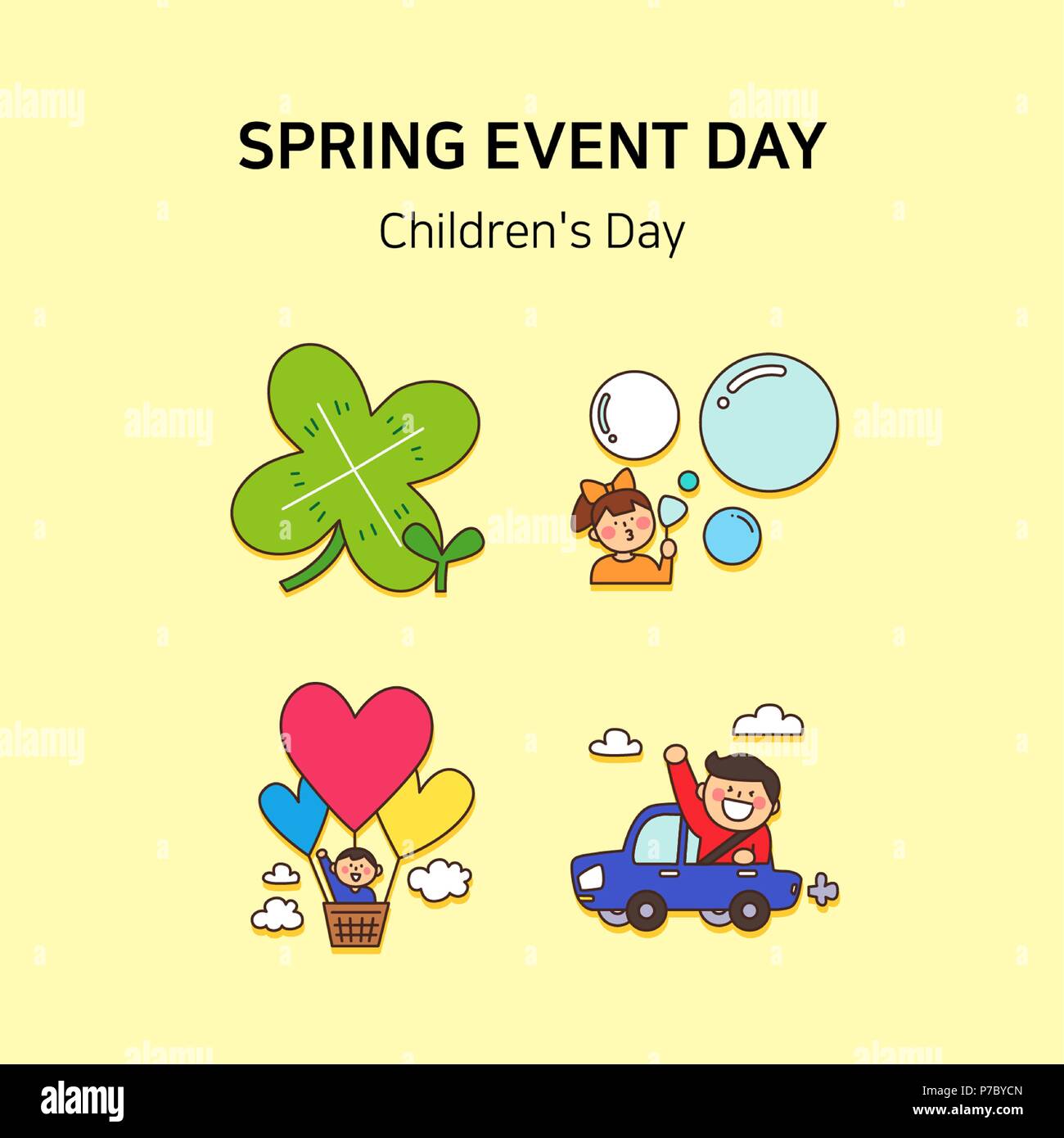 Vector - Spring event day icon set in colorful background 002 Stock ...