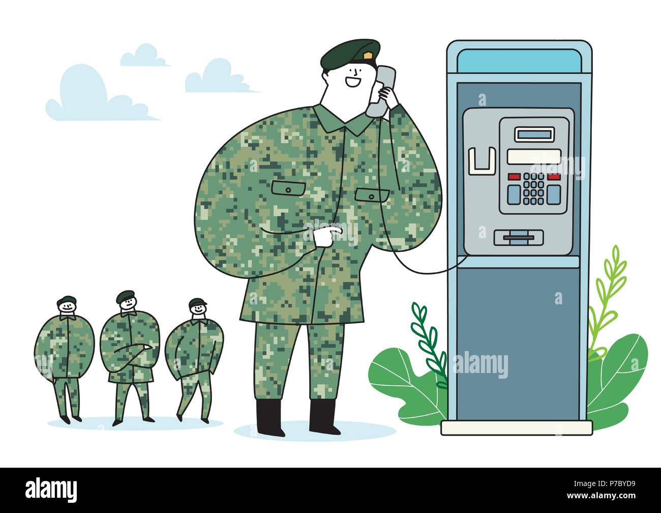 Soldier waiting Stock Vector Images - Alamy
