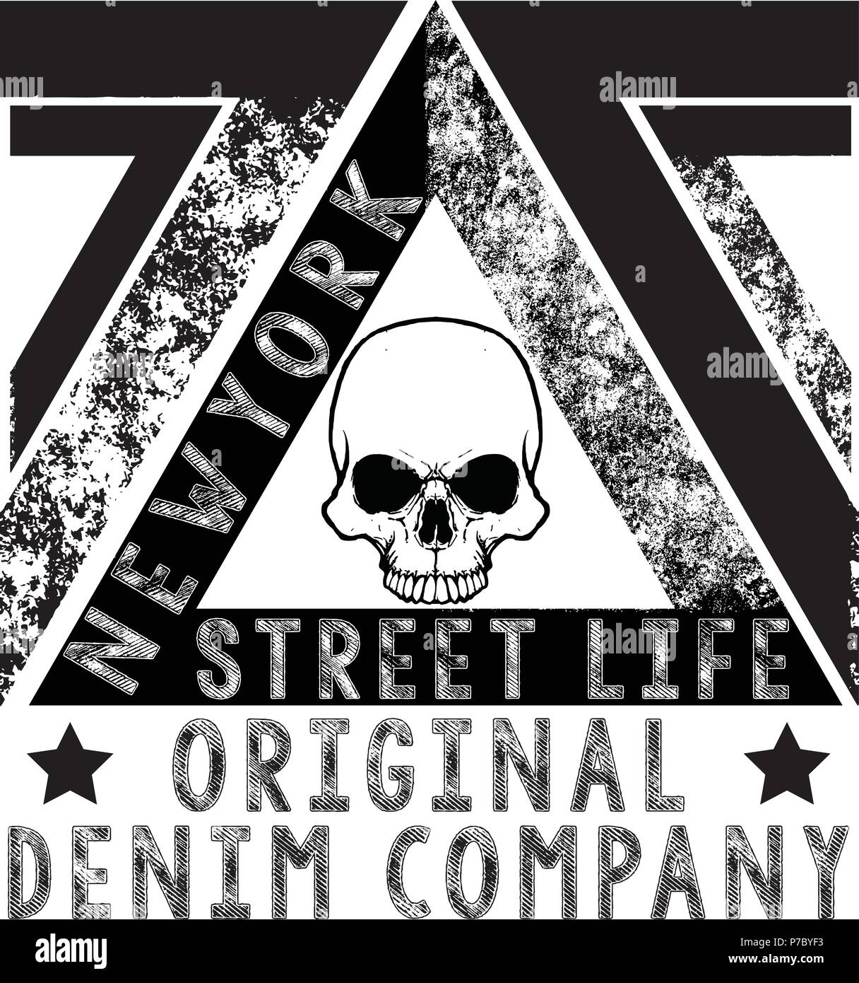 Denim Clothing print for t-shirt or apparel. Retro artwork for fashion ...