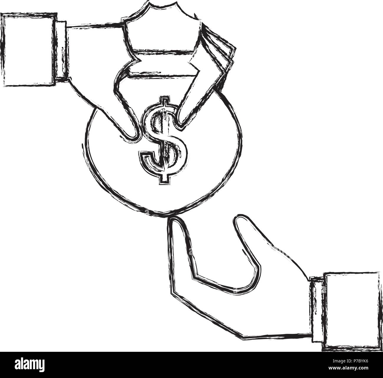 hand with money bag vector illustration design Stock Vector Image & Art ...