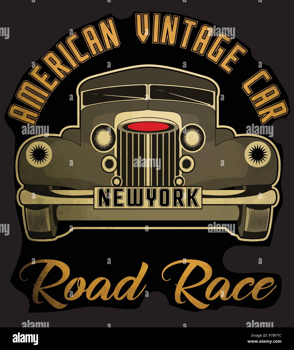 vintage race car for printing.vector old school race poster.retro race ...