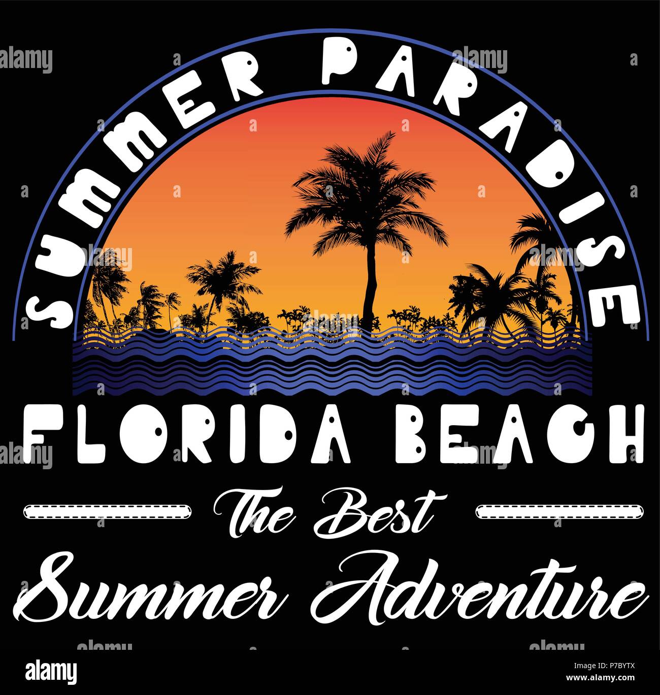 Summer beach vector background in retro style Stock Vector Image & Art ...