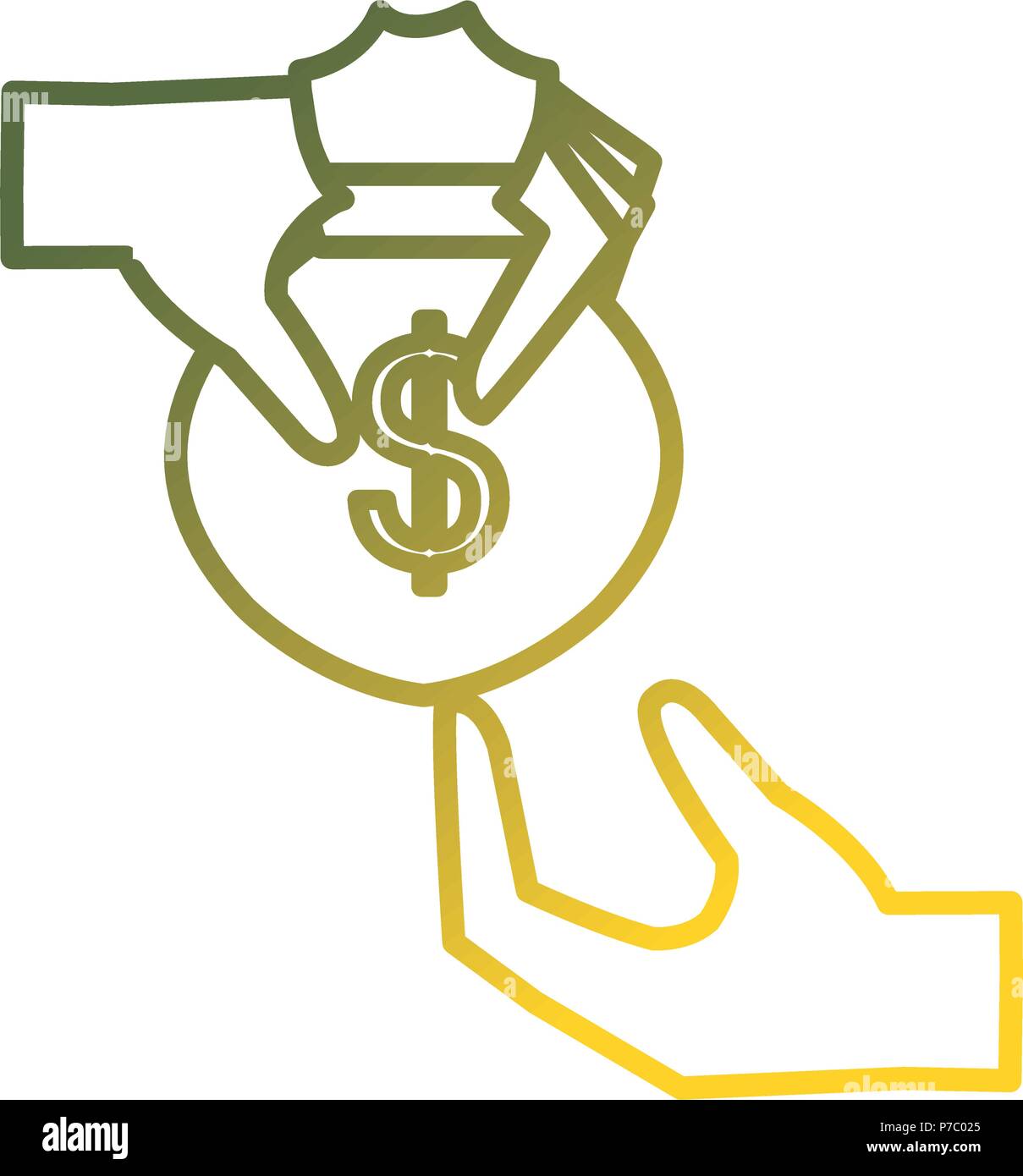 hand with money bag vector illustration design Stock Vector Image & Art ...