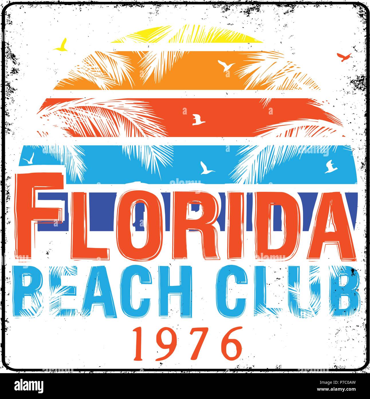 Summer beach vector background in retro style Stock Vector Image & Art ...