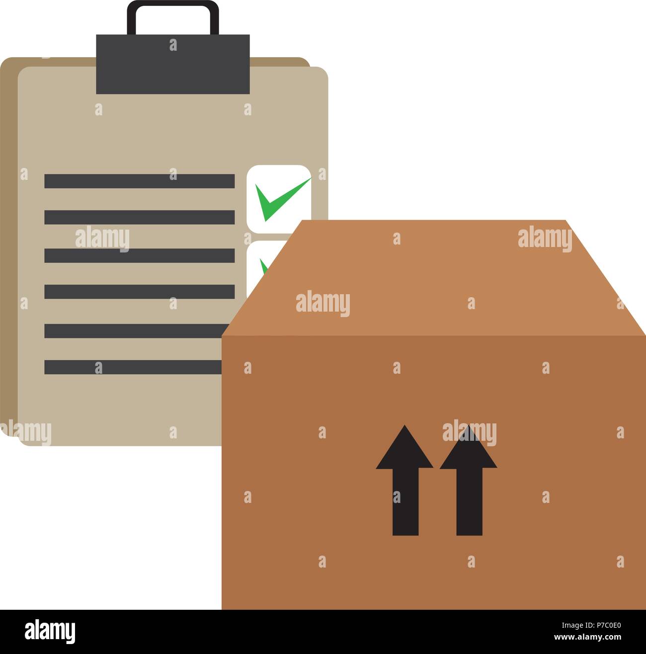 carton box with checklist vector illustration design Stock Vector Image ...