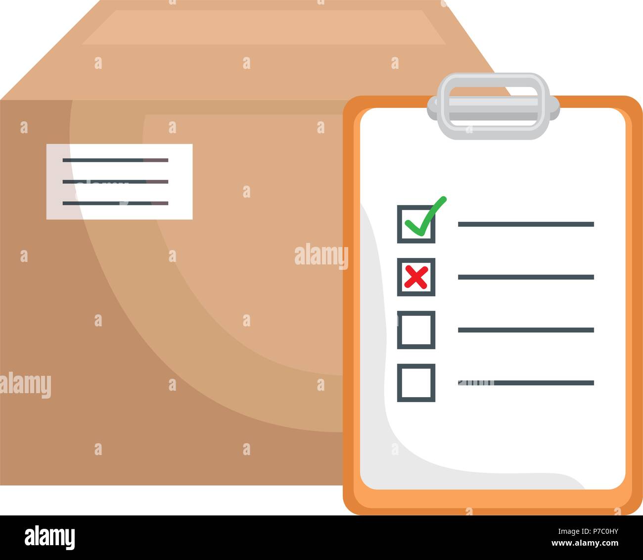 carton box with checklist vector illustration design Stock Vector Image ...