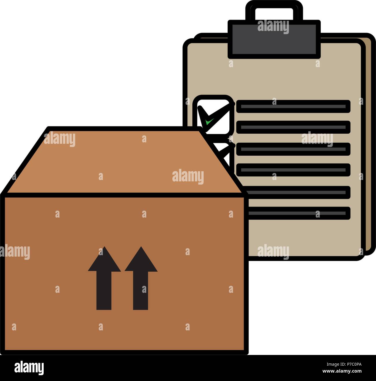 carton box with checklist vector illustration design Stock Vector Image ...