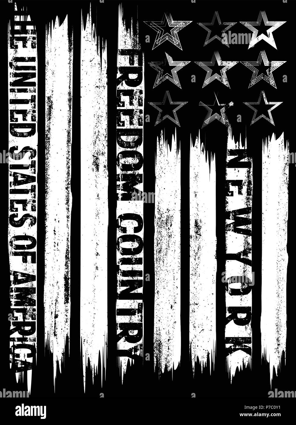 Us flag theme shirt Black and White Stock Photos & Images - Alamy