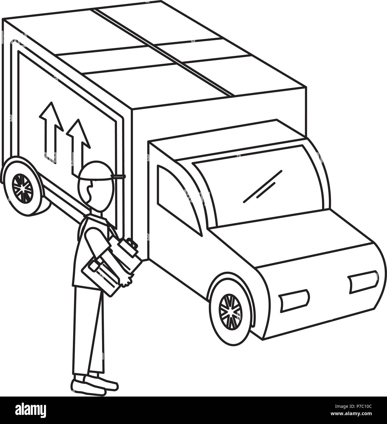 Man truck delivery transport figure hi-res stock photography and images ...