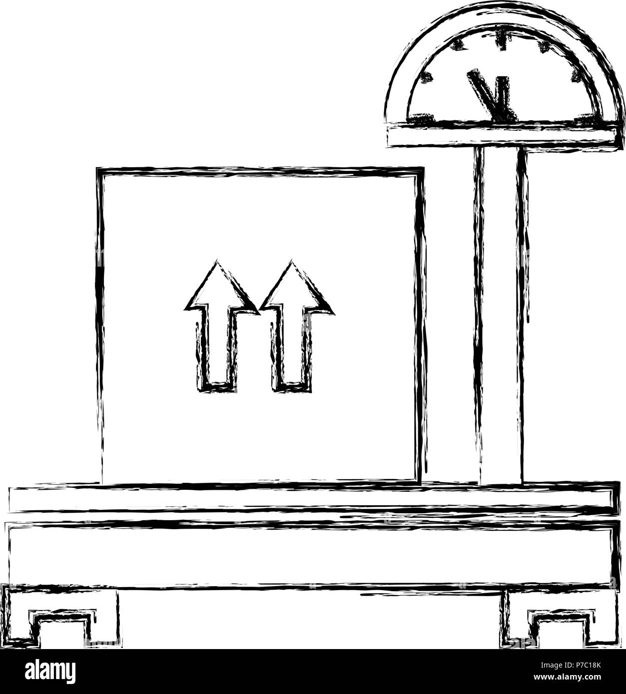 carton box with balance measure weight vector illustration design Stock ...